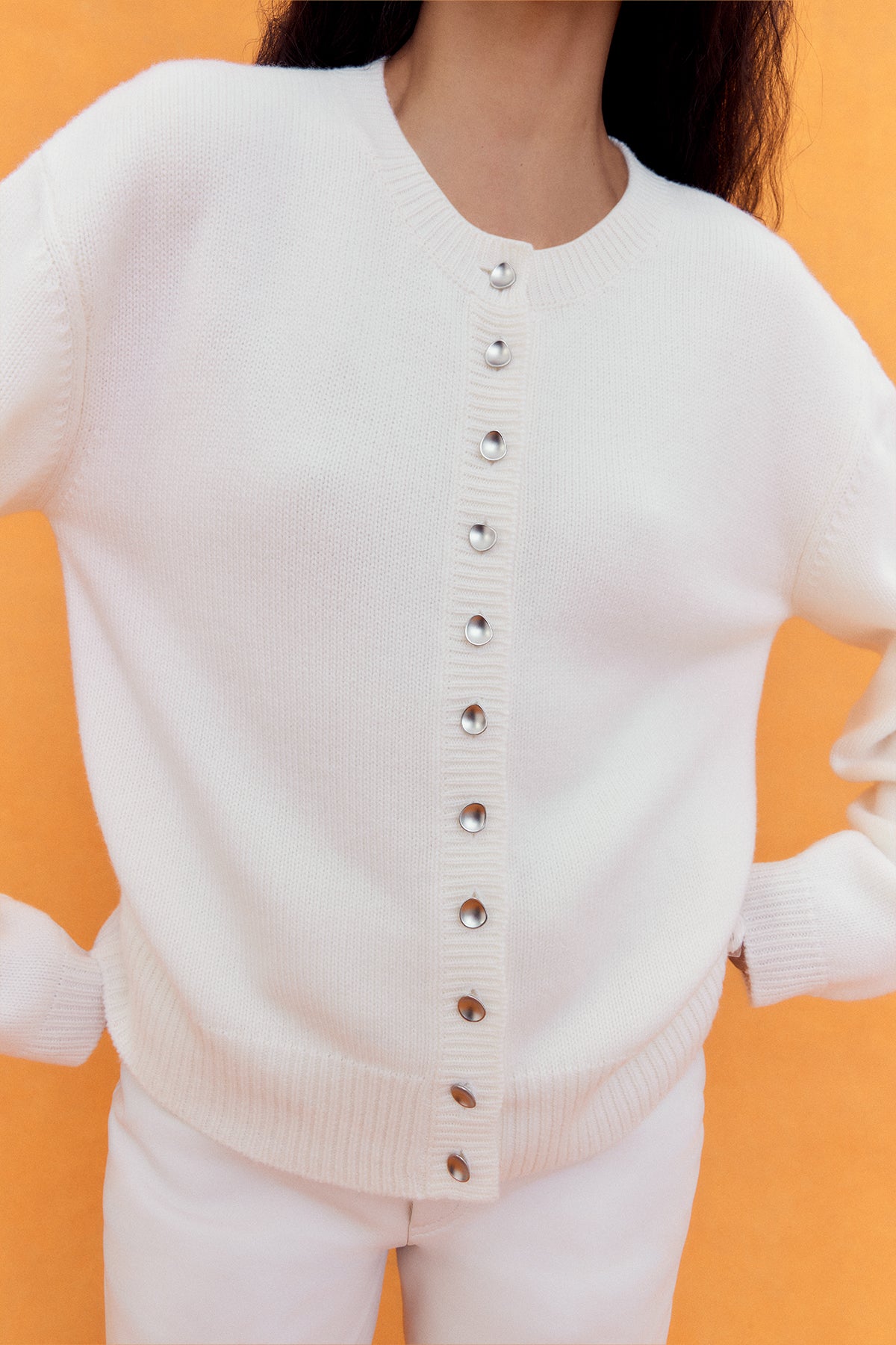 Nila Cashmere Cardigan Soft White – TOVE Studio